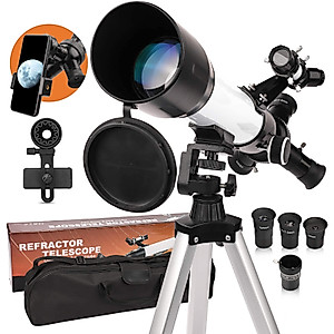 USCAMEL Telescope for Adults Kids Beginners 60mm Aperture 500mm AZ Mount Fully Multi-Coated Optics Professional Astronomy Telescope with Adjustable Tripod Phone Adapter Backpack
