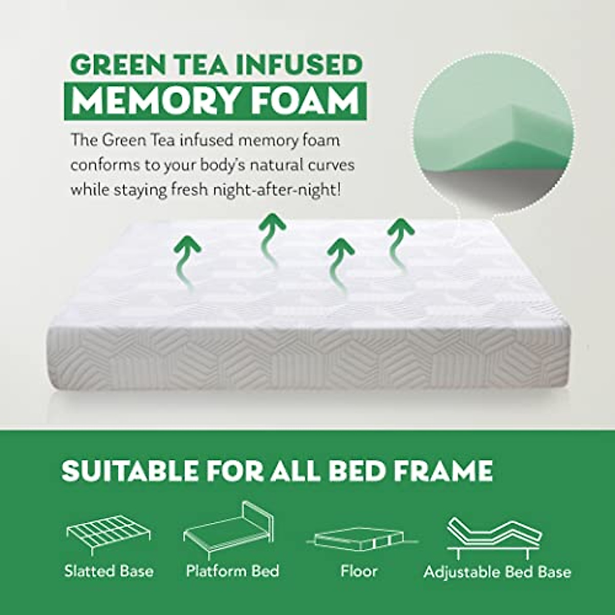 Coolsence Twin Mattress Memory Foam 8 - Inch, Cooling Gel Memory Foam Mattress in a Box, CertiPUR-US Certified, Made in USA, Medium, 38”x75”x8”, White