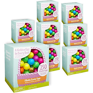 Party City Multi-Colored Fillable Plastic Easter Eggs with Hinge, 2,000 Bulk Count - Blue, Green, Orange, Pink, Purple, Yellow & Metallic Gold Colorful Eggs for Filling with Treats, Candy & Gifts