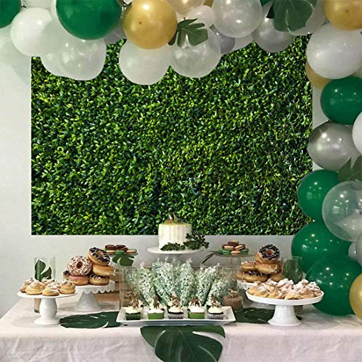 Art Studio Green Leaves Photography Backdrops Spring Nature Safari Party Decoration Outdoorsy Newborn Baby Shower Backdrop Wedding Birthday Photo Background Studio Props Booth Vinyl 7x5ft