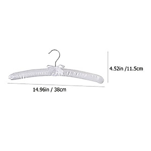 5Pcs Clothing Hangers, Felt Hangers Bride Hanger Padded Hangers Wedding Dress Hanger Anti Slip Fabric Hangers Satin Hangers for Sweaters Dresses Weddings Lingerie, Random Color