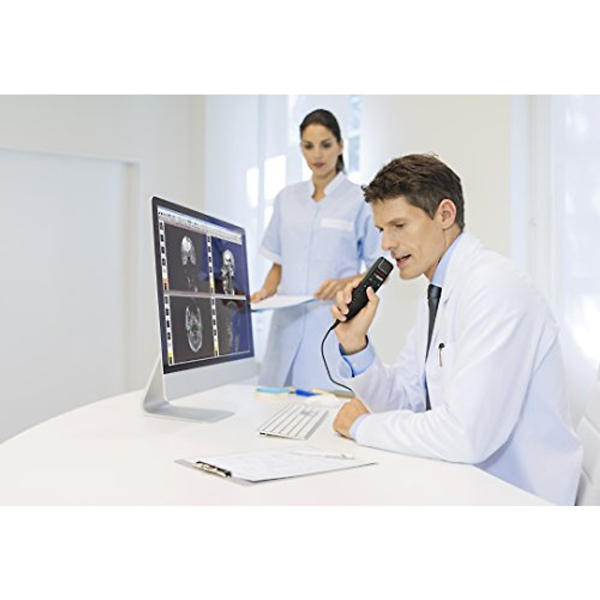 Philips SpeechMike Premium Touch USB Dictation Microphone for Crystal Clear Recording and Best Voice Recognition, Barcode Scanner, Sensory Control Panel and Press Buttons, Charcoal Grey SMP3800