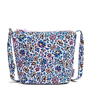 Vera Bradley Women's Cotton Bucket Crossbody Purse, Cloud Vine Multi - Recycled Cotton, One Size