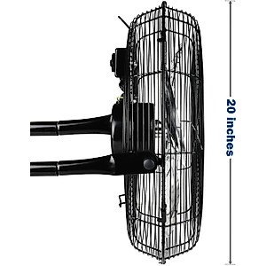 Simple Deluxe 20 Inch 3-Speed High Velocity Heavy Duty Metal Industrial Floor Fans Quiet for Home, Commercial, Residential, and Greenhouse Use