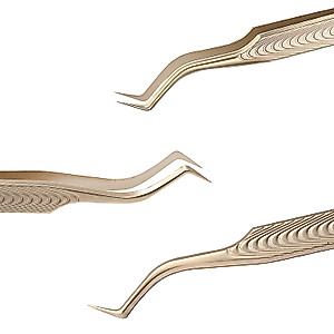 Ms.Queen Lash Tweezers for Eyelash Extension-Professional Lashing Tweezers for Mega Volume Mink Eyelashes Extensions Applying