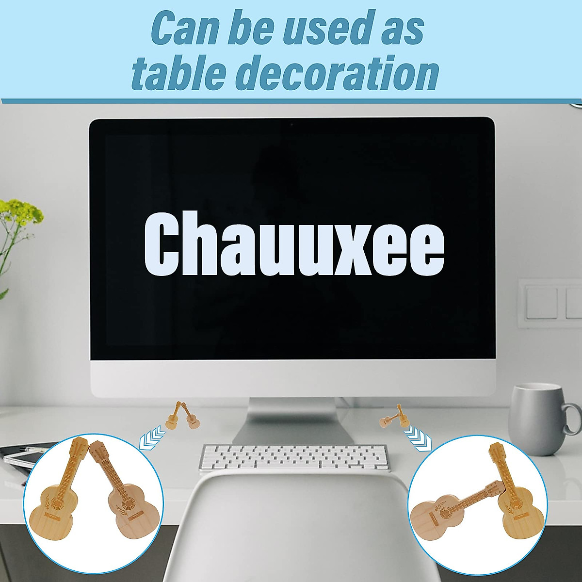 Chauuxee Guitar USB Flash Drive Thumb Drives Pendrive 2Pack Made of Maple and Bamboo for Students Business Gifts (2Pack 64GB)