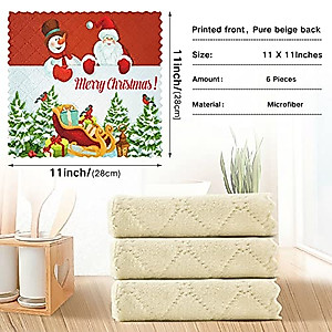 JSTEL Christmas Snowman Dish Towels for Drying Dishes,Xmas Kitchen Cloth Dish Towels Premium Dishcloths Super Absorbent Fast Drying