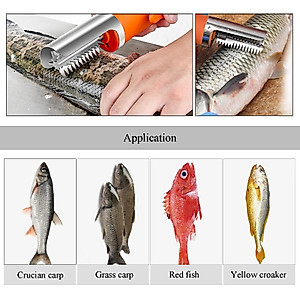 Powerful Electric Fish Scraper Cordless Fish Scaler Cleaner Automatic Fish Scale Remover with a Manual Scaler
