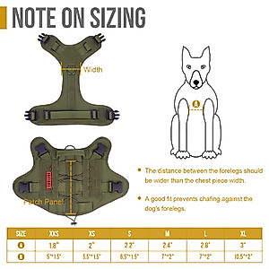 OneTigris Dog Harness, Tactical Dog Harness No-Pull Breathable Adjustable Pet Vest with Handle for Outdoor Walking(Ranger Green,Small)