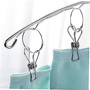 Cabilock 2pcs Drying Rack for Clothing Towel Drying Rack Clip Hanger Sock Hanger Clip Drying Socks Hook Baby Coat Hangers Clothes Hanger Stainless Steel Laundry Drying Hook Arc Clothes Hook