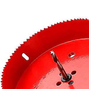 6-3/8 Inch Hole Saw with Heavy Duty Arbor - 38mm Cutting Depth HSS Bi-Metal Hole Cutter for Can Light Recessed Light, Smoothly Cutting in Wood, Plastic, Drywall and Metal Sheet