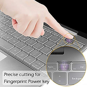 ProElife Keyboard Cover Skin for 2021 2020 Microsoft Surface Laptop Go 12.4" & 2022 Surface Laptop Go 2 12.4 inch with Fingerprint Power Button Ultra Thin TPU Keyboard Protector (Transparent)