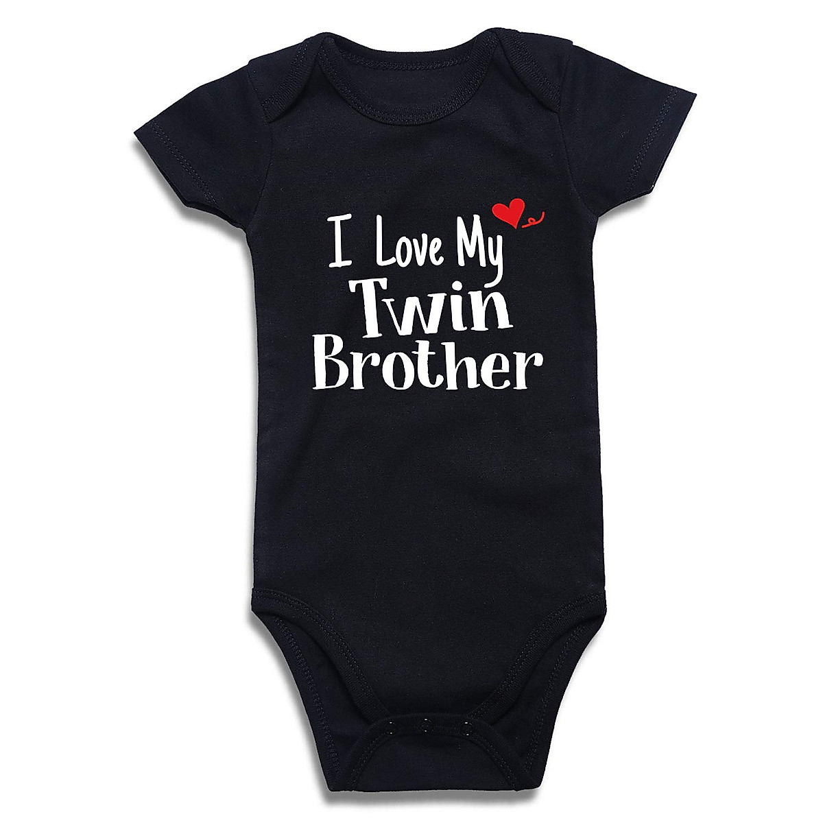 DEFAHN Newborn Twins Baby Boy Girl Bodysuit, 2 Pack Funny Letter Printed Rompers Twin Matching Clothes Outfits (2Pcs I Love My Sis/Bro, 0-3 Months)