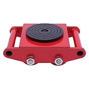 6T/13200lbs Industrial Machinery Mover Machinery Moving Skate 360° Rotation Heavy Duty Dolly Skate with 4 PU Anti-Slip Rollers for Moving Equipment Red