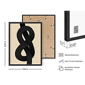 HAUS AND HUES Black and White Abstract Wall Art - Neutral Wall Art Modern Midcentury Modern Art | Black and White Artwork for Walls Modern Neutral Wall Decor Minimal Wall Art, Framed Beige – 12x16