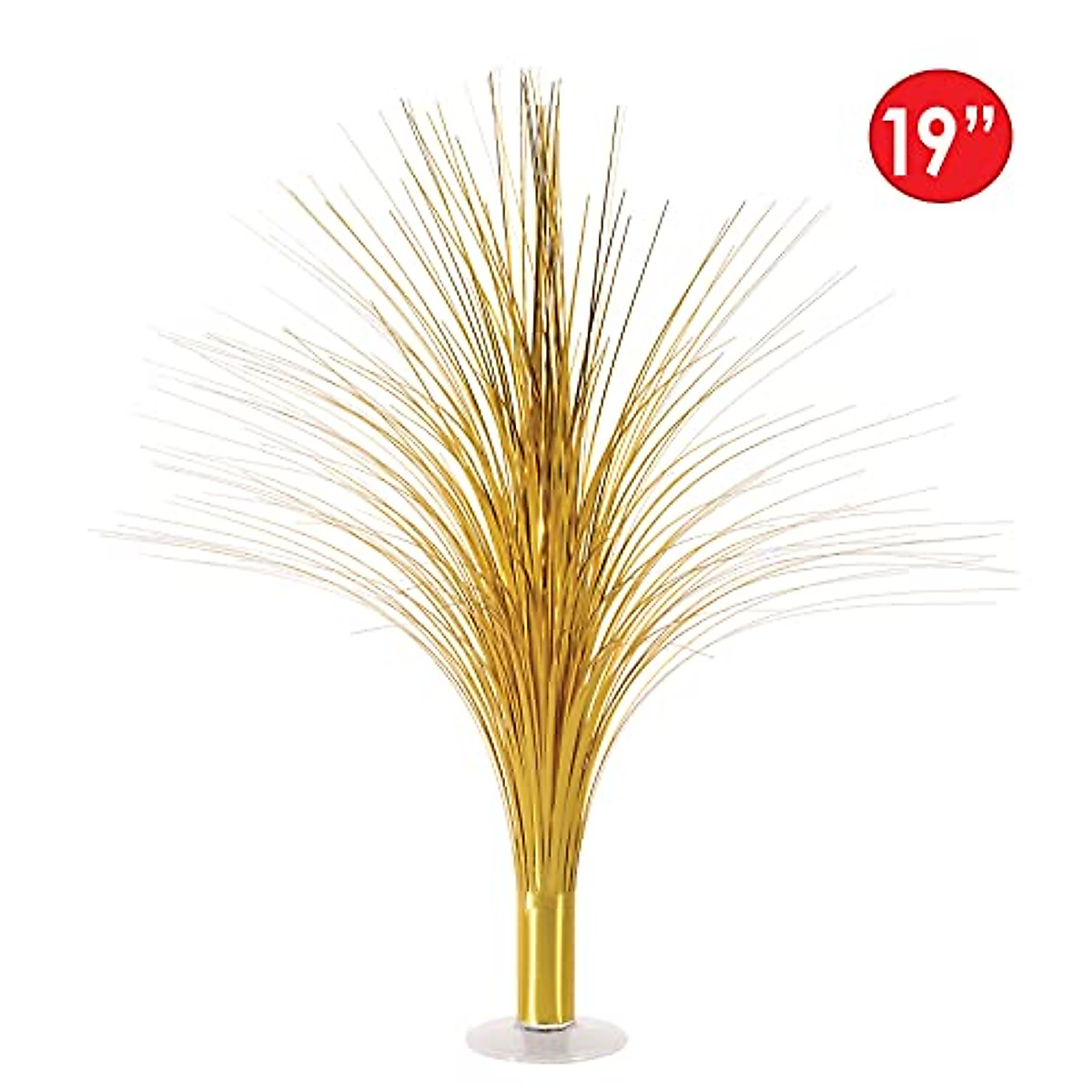 Beistle 2 Piece Plastic Metallic Gold Spray Centerpieces For Happy New Year Decorations, Awards Night Tableware, Birthday Party Supplies, 19"