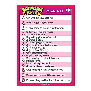 Super Duper Publications | Before & After Fun Deck Flash Cards | Educational Learning Resource for Children