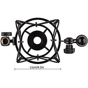 LYRCRO Microphone Shock Mount with Integrated Pop Shield for Rode Mics like K2, NT1-A,NT1000, NT2-A, NT2000, NTK, Podcaster and Procaster (20mm Internal Thread).