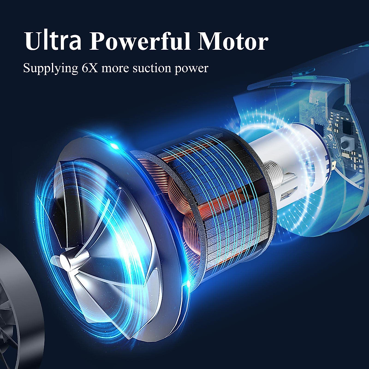 Wopulite Handheld Vacuum Cordless Hand Vacuum Cleaner Portable Car Vacuum 7000Pa Cyclonic Suction HEPA Filters,LED Light,Lightweight Small Hand vac Quick Rechargeable Li-ion Battery,Wet Dry for Home