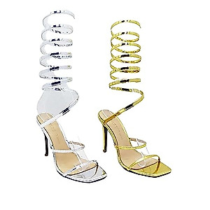 Wild Diva Women's Spiral Ankle Wrap Strap High Heel Sandals NARS-12A Shoes Gold Pu 7.5