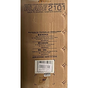 YEYIAN Blade 2101 Gaming PC Case, Acrylic Mid Tower ATX/Micro ATX, LED Fans, SPCC Chassis, Metal Mesh Air Flow, 3 USB/Audio Ports, 16.33"x7.08"x18.85", ROHS CE Certified, Black