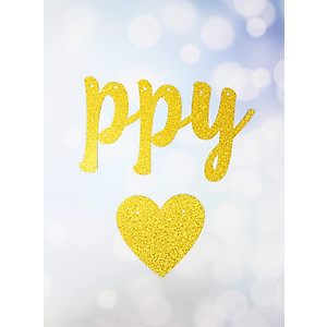 Happy Anniversary Glitter Banner, Bridal Shower, Engagement, Bachelorette,Wedding Announcement Party Photo Props(Gold)