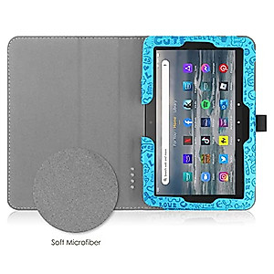 HGWALP Case for All-New Amazon Fire 7 Tablet (Only Compatible with 12th Generation, 2022 Release),Slim Premium PU Leather Folding Stand Cover for Amazon Fire 7 Tablet with Auto Wake/Sleep-Blue