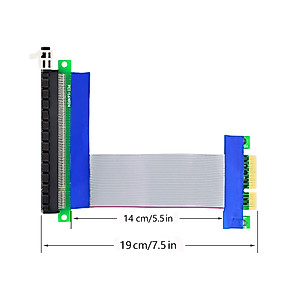 CERRXIAN PCI-e PCI Express 16X Female to 4X Male Riser Mining Extension Cable 14cm(16-4x)