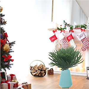 Kylucky 45 PCS Artificial Pine Needles Branches Garland, 10.6 inch Fake Greenery Plants Pine Leaves Needle With 10 branches for DIY Garland Wreath Christmas Thanksgiving Wedding Home Garden Decoration