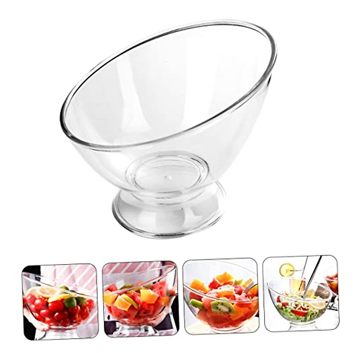 DECHOUS Diagonal Salad Bowl clear plastic containers wedding accessories bulk pasta glass dessert cups glass mixing bowls soup bowls pp Household Dessert Bowl Dessert Accessory Trifle Bowl