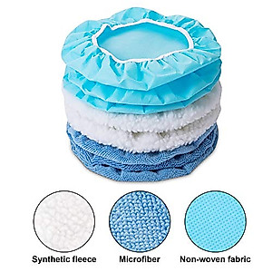 20 Pieces Car Orbital Buffer Polisher Pad Bonnet Microfiber Max Baxer Bonnet Polishing Bonnet Buffing Pad Cover (5-6 Inches)