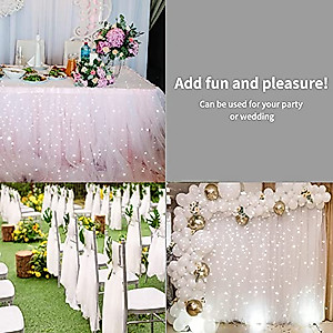 SHAYUAN 54" by 10 Yards Glitter Tulle Fabric Rolls for Wedding Birthday Party Baby Shower Decoration Tutu Tulle Bolt Ribbons DIY Sewing Crafts - White