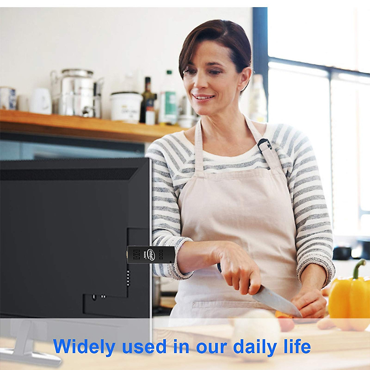 AKLWY Mini PC Stick Pocket PC with Intel Atom Z8350 & Windows 10 Pro 4GB RAM 64GB ROM Support Auto-On After Power Failure,Support 4K HD,Dual Band WiFi 2.4G/5G, BT 4.2