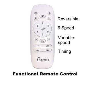 Goozegg Ceiling Fan No Light Remote Control Modern 3 Blades Reversible DC Motor, 48-inch, White