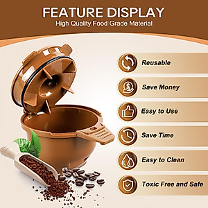 KEEPOW Reusable Single Serve Coffee Filter Coffee Brew Basket for Hamilton Beach FlexBrew Coffee Maker Models 49974 49975 49976 49979 49950 49966 49957 49954 49947 49940 Filter Part, 1 Pack, Brown