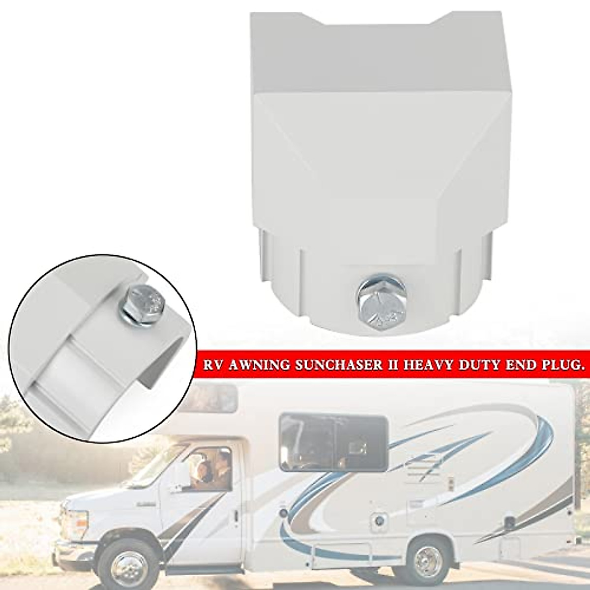 Frezon Alminum Replacement Part End Plug Solid Fit For Dometic RV Awning Sunchaser II Replacement