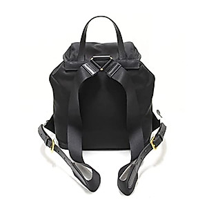 Prada Black Tessuto Nylon Soft Calf Leather Adjustable Backpack 1BZ677
