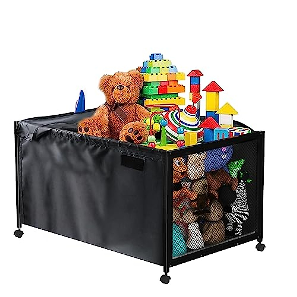 Aconfei Toy Chest with Lid, Large Toy Organizers and Storage Bins for Boys Girls, 70L Toy Storage Organizer with Wheels, Detachable Toy Organizers and Storage Chest for Playroom, Living Room, Bedroom