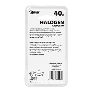 Feit Electric BPQ40/G9/RP 40-Watt T4 JCD Halogen Bulb G9 Bi-Pin Base, Clear