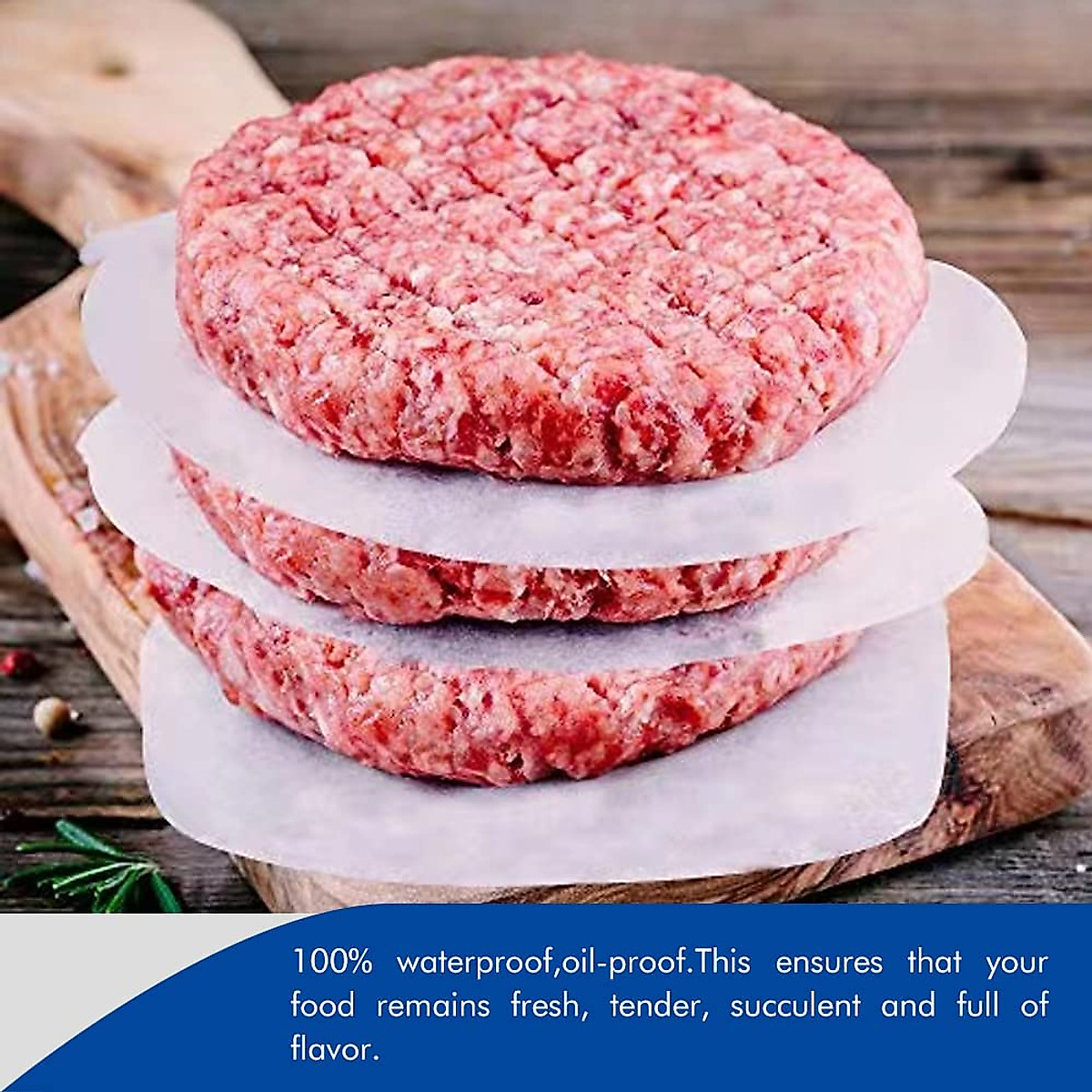 Burger Patty Paper Round 5.5 Inch Set of 500Pcs Non Stick Hamburger Paper Pad for Press Patty Parchment Sheets