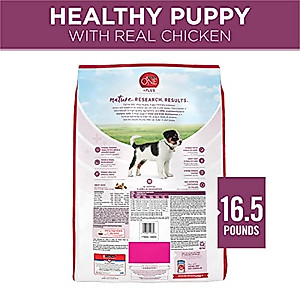 Purina ONE Plus Healthy Puppy Formula High Protein Natural Dry Puppy Food with added vitamins, minerals and nutrients - 16.5 lb. Bag