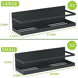 Roysili Spice Rack Magnetic Spice Rack Organizer Durable Magnetic Shelf For Refrigerator For Kitchen Organization And Storage With Hooks 2 Pack (White)