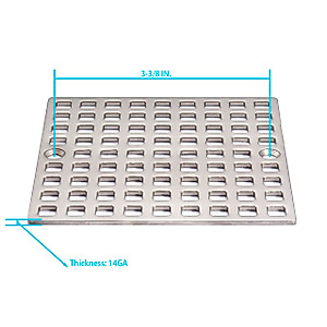 4" Shower Drain Cover Replacement Nickel Brushed, Shower Drain Grate Square Shower Drain Strainer Grid for Bathroom Floor