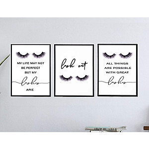 Lash out,Eyelashes Prints Set,Set Of 3,Lashes Print,Lash Decor,Beauty Salon Decor,Lashes Studio,Lash room decor,My life may not be perfect 11X14inch Noframed