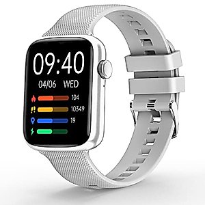 YoYoFit Smart Watch Fitness Tracker with Heart Rate Blood Oxygen Blood Pressure Sleep Monitor Step Calorie Counter Activity Health Trackers IP68 Waterproof for Android Phones iPhone Women Men, Grey