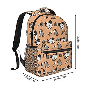 EVANEM Opossum Pattern Printed Laptop Backpack Casual Backpack Lightweight Travel Backpack Hiking Backpack Work Backpack For Aldult