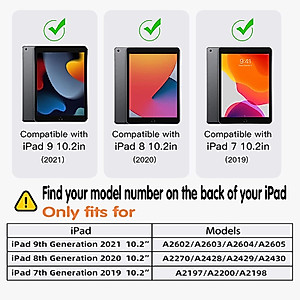 Stweap Case for iPad 9th/8th/7th Generation-Built-in Screen Protector,with Pencil Holder&360°Rotating Hand Strap,Shoulder Strap,Case for iPad 10.2 inch 2021-2019(Black)