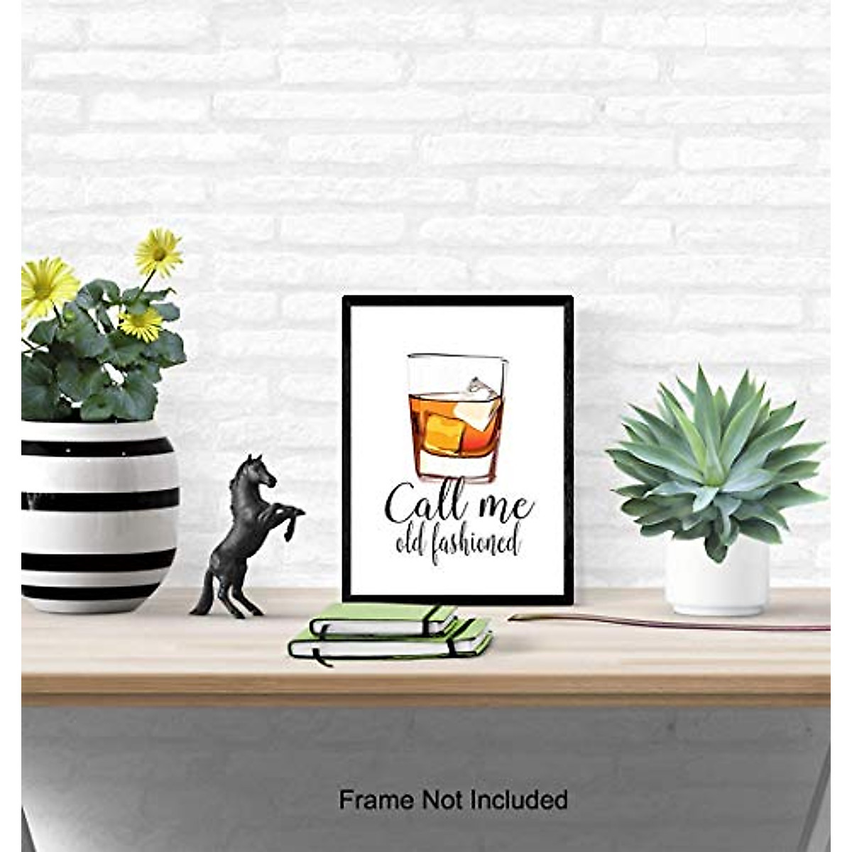 Whiskey Bar Decor - Cocktail Wall Art - Unique Bartender Gift - Call Me Old Fashioned - Funny Typography Poster - Home Decoration for Kitchen, Dining Room - UNFRAMED 8x10 Typography Poster Print
