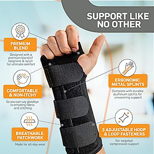 BracEasy Carpal Tunnel Wrist Brace: Wrist Support Brace/Hand Brace For Carpal Tunnel Relief, Tendonitis, Wrist Brace For Arthritis Pain And Support, Wrist Brace For Sprained Wrist [Black; 2-Pack]