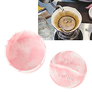 Coffee Filter Holder Storage, Container Coffee Filter Dispenser with Lid Coffee Filter Basket Coffee Bar Accessories Organizer for Home(Pink)